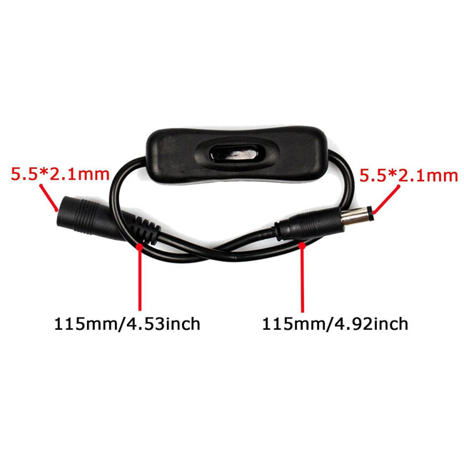 Barrel Jack Power Switch - M-F (3)|SWITCH-F3|Power Supply Accessories